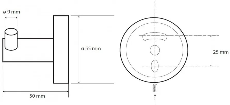 HOPA Věšáček dvojitý, 55×55×50 mm Barva - 22 - zlatá broušená mat KDBE160106032