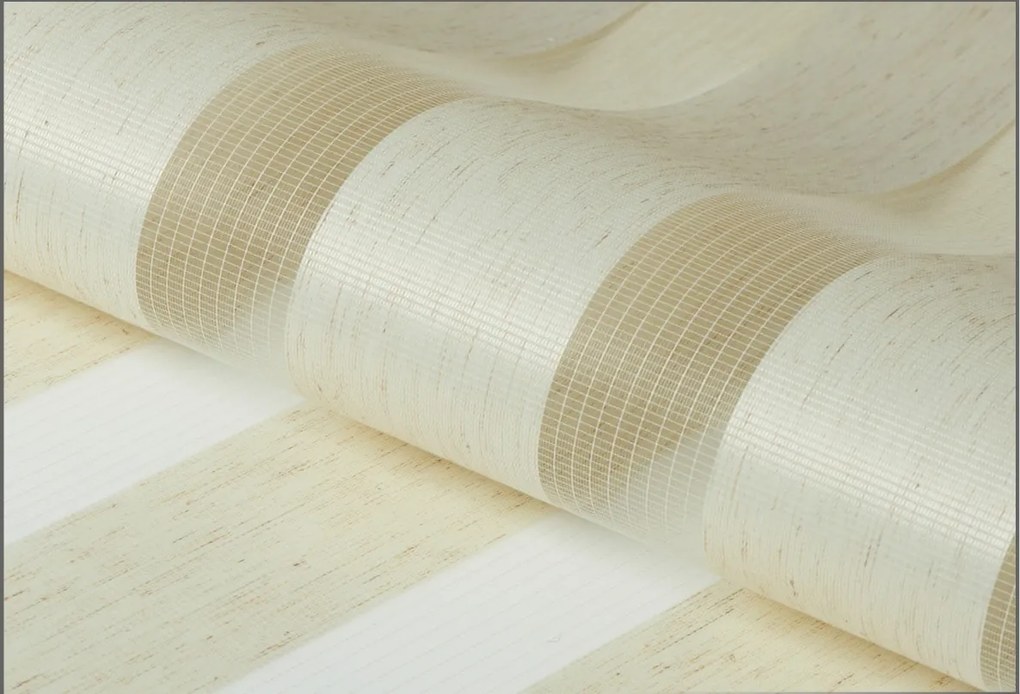 Dekodum Roleta den a noc v hnědé kazetě premium, barva látky Béžová Šířka (cm): 58, Výška (cm): Balkonová (do 200 cm), Strana mechanismu: Levá