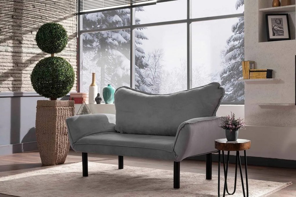 Designová rozkládací pohovka Wenda 140 cm šedá