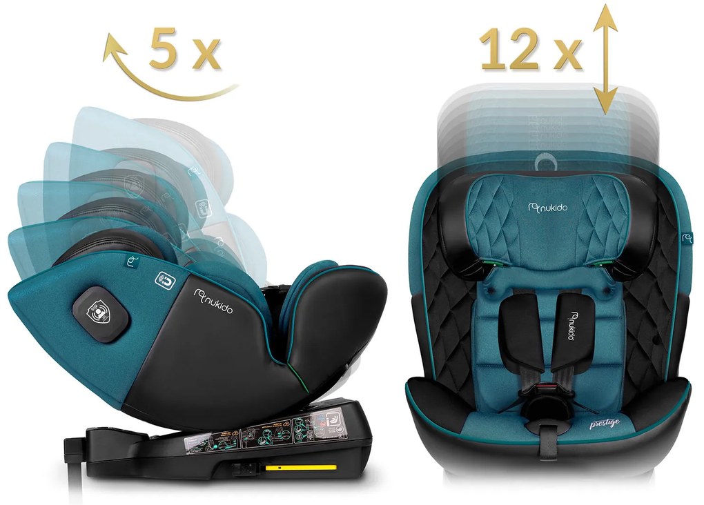 Dětská autosedačka Nukido Prestige Line černá-modrá 0-36 kg ISOFIX
