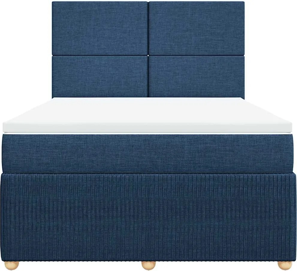 Box spring postel s matrací modrá 160x200 cm textil 3294406