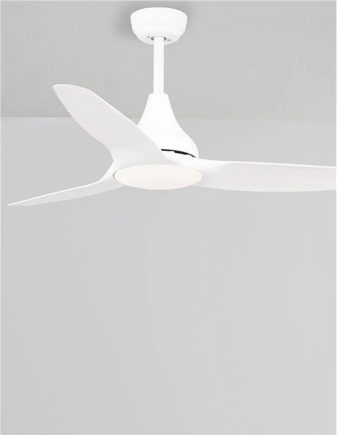 NV 5267301 Stropní ventilátor se světlem SAMOA tělo z oceli matná bílá a sklo 3ABS LED 18W 3000K - NOVA LUCE