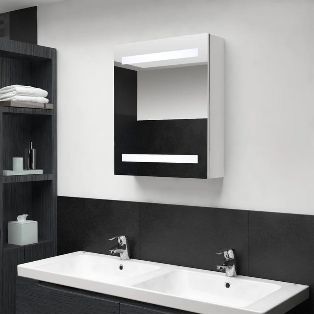 Petromila LED koupelnová skříňka se zrcadlem zářivě bílá 50 x 14 x 60 cm