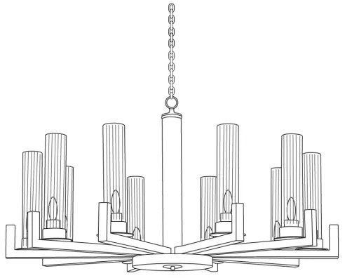 Kolarz 6009.81030 - Lustr na řetězu RAGGIO 10xE14/25W/230V 24K zlato