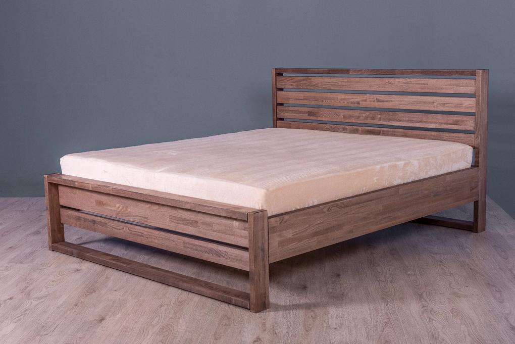 Masivní postel EDGE - Solwo Design Dřevo a odstín oleje: DUB Cink - Olej odstín DO203, Rozměr spací plochy: 240x200