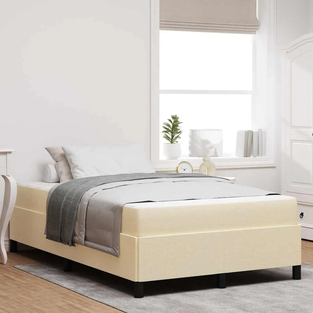 Postel s boxspringem Krémová 120 x 190 cm textil 3398848