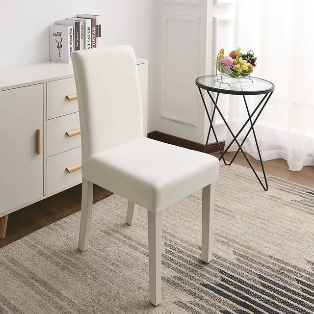 Elastické potahy na jídelní židle (1-10) Barva: mléčně bílá