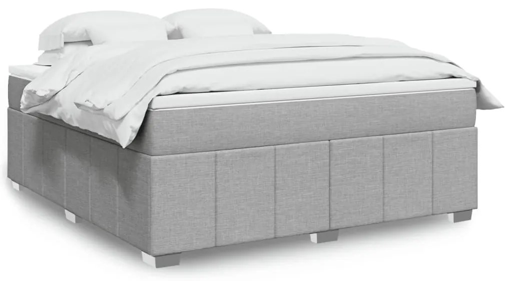 Box spring postel s matrací světle šedá 180 x 200 cm textil 3285491