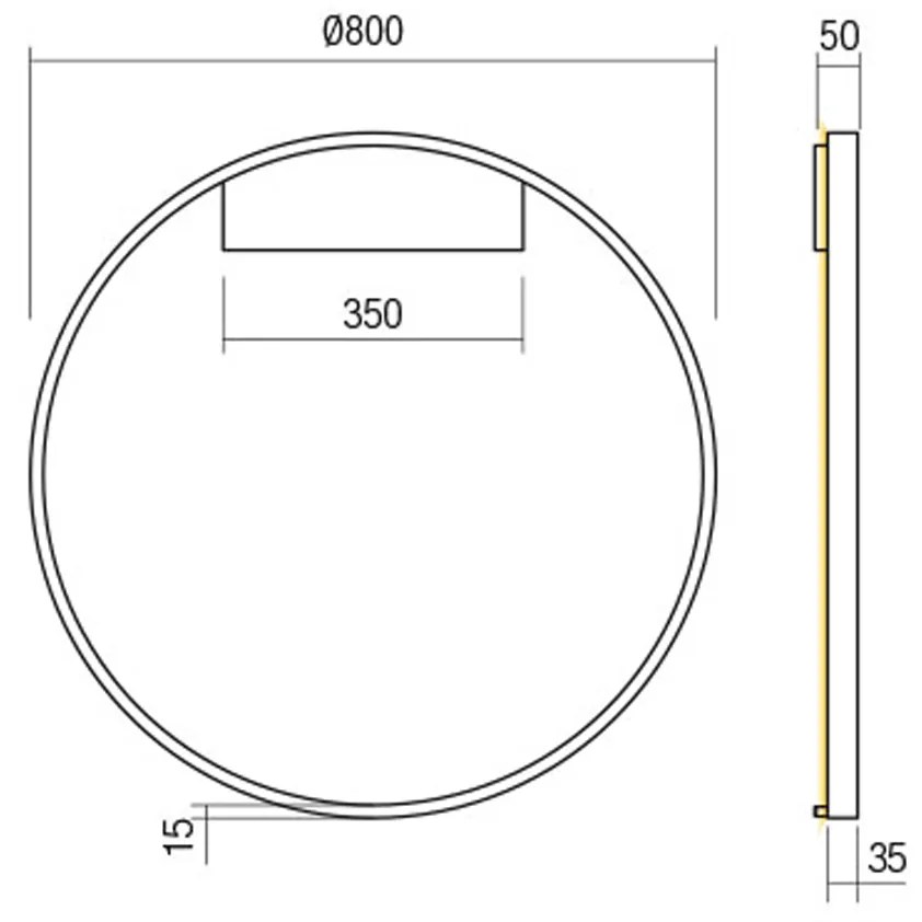 Redo 01-2829 nástěnné LED svítidlo Febe matně zlaté, 50W, 3000K, ø80cm