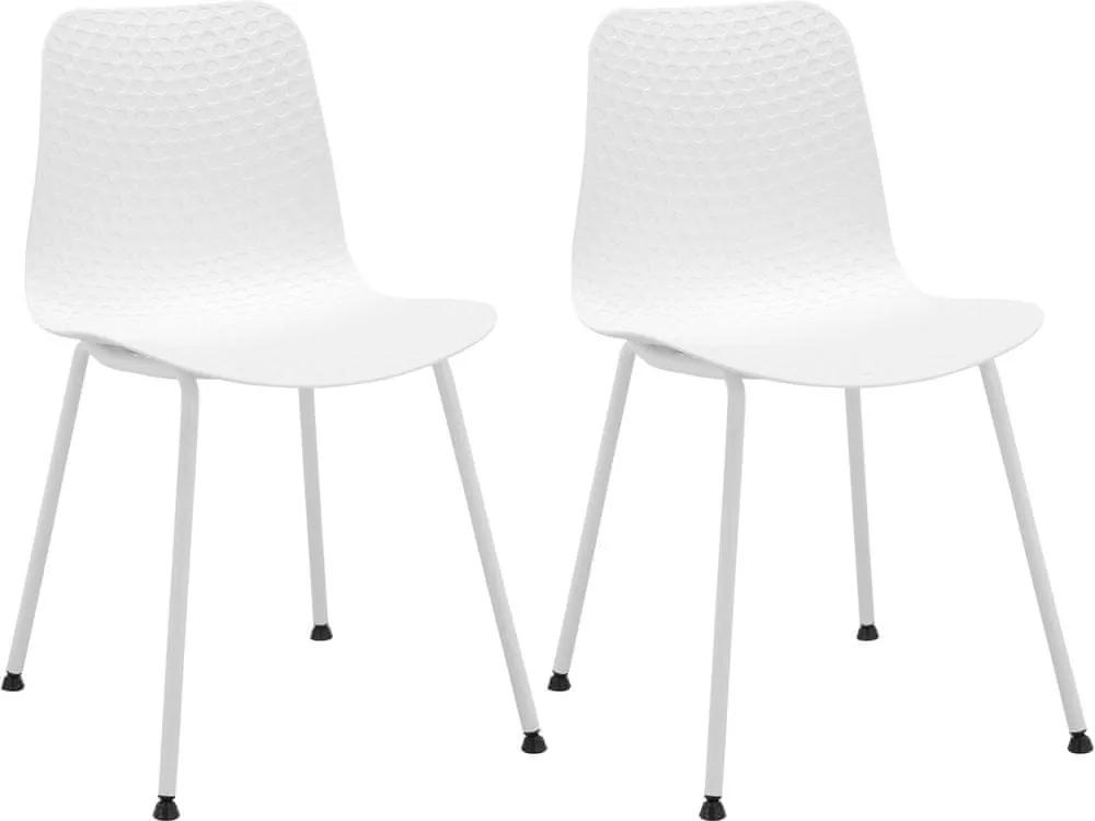 Danish style Jídelní židle Enya (SET 2 ks), plast, bílá