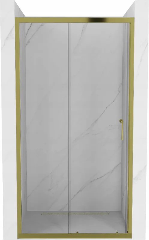 Mexen Apia, posuvné dveře do otvoru 105 x 190 cm, 5mm čiré sklo, zlatý profil, 845-105-000-50-00