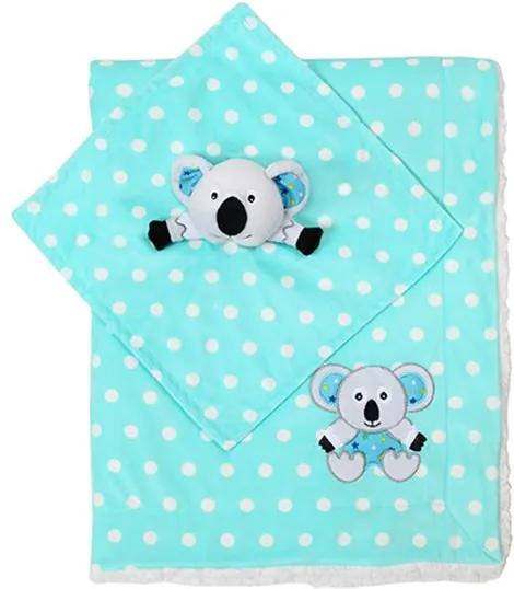 Baby Ono Oboustranná deka 75x100 cm s usínáčkem 30x30 cm - modrá koala