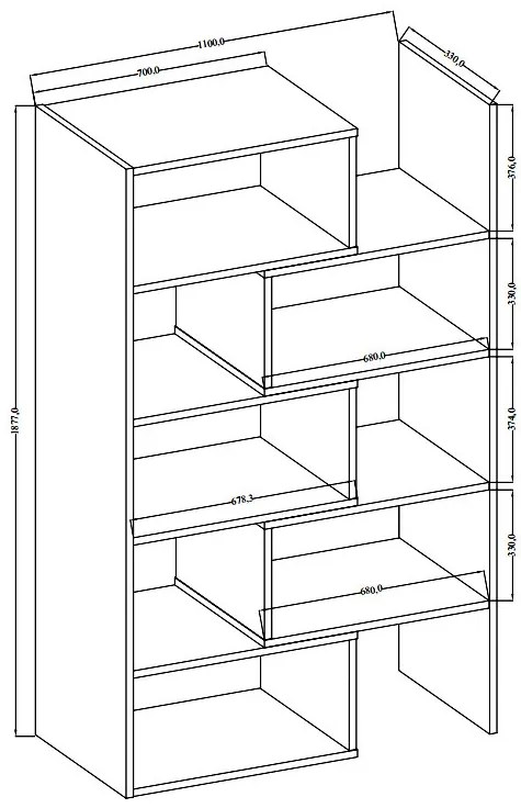 Casarredo Rozkládací regál MOVE II bílý