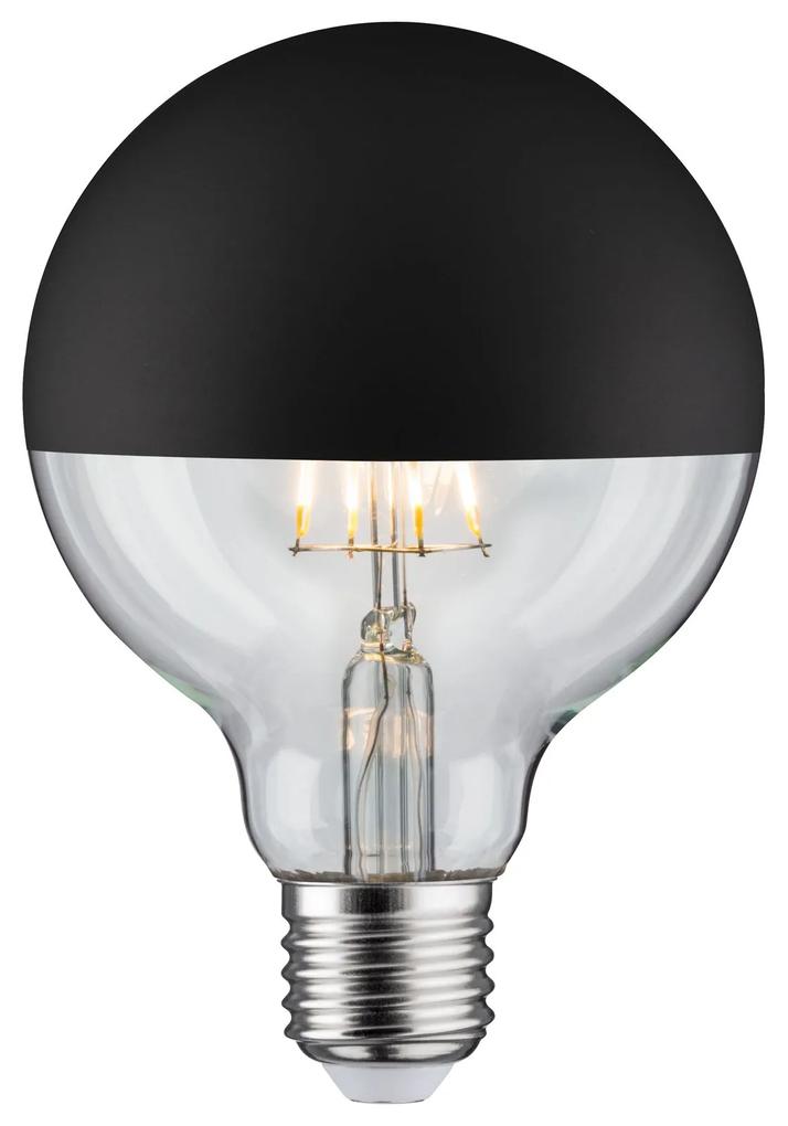 Paulmann 28546 LED žárovka s matně černým vrchlíkem, 5W LED 2700K E27 stmívatelná, výška 14,2cm