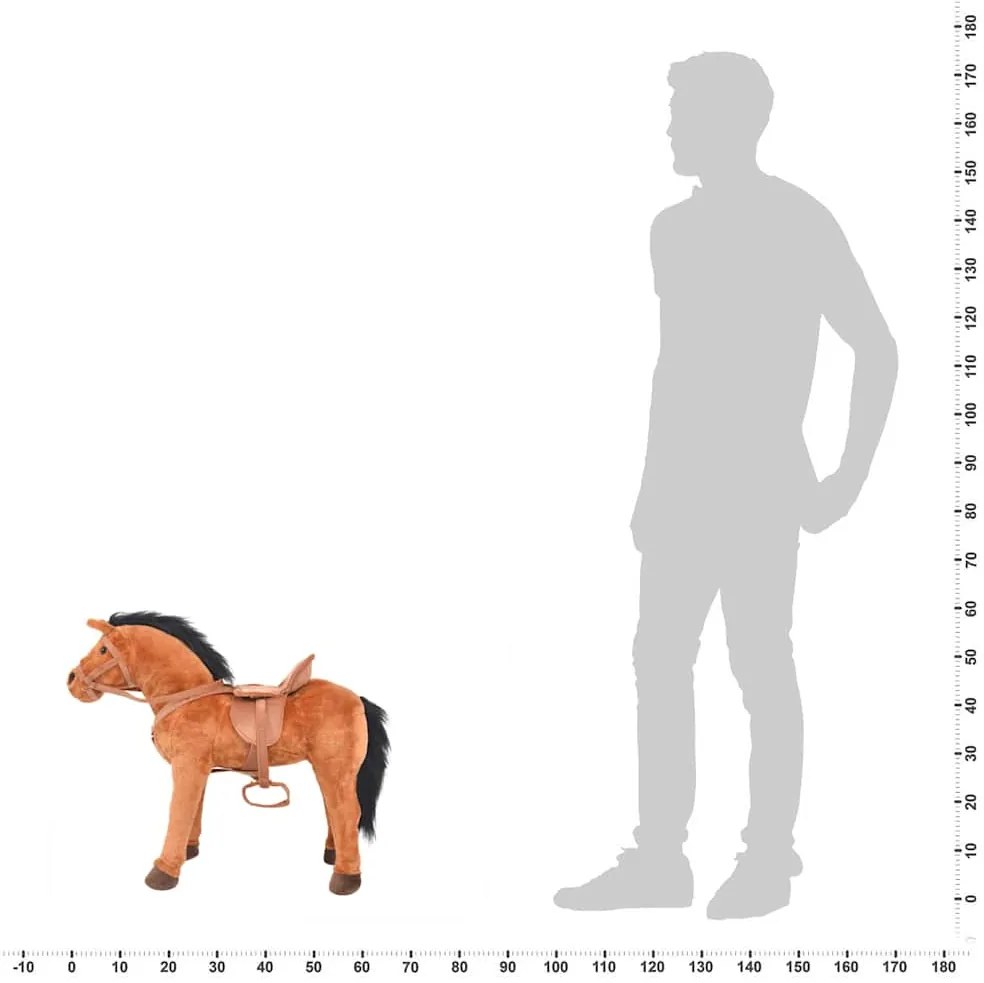 vidaXL Marketos Stojící plyšová hračka kůň hnědý