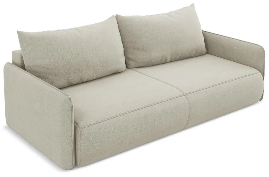 Krémová rozkládací/s úložným prostorem pohovka 216 cm Nanea – Makamii
