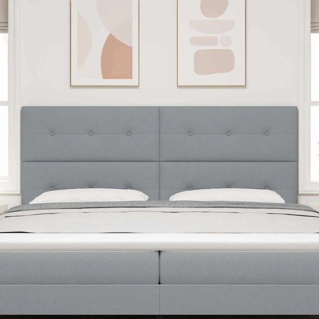 Výškově nastavitelné čelo postele Světle šedá 200 cm textil 3337860