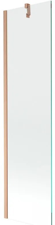 Mexen Next, 1-křídlová vanová zástěna 50 x 150 cm, 6mm čiré sklo, měděná matná, 895-050-000-00-00-65