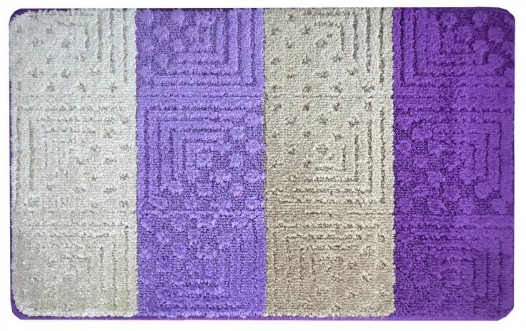 Ervi koupelnová předložka fialová/béžová SLV Comfort, 50×80 cm