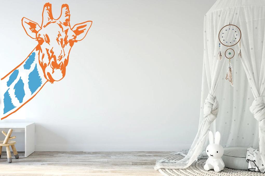 Lepy.cz Samolepka na zeď Safari - Žirafa Velikost (šířka x výška): l15x148cm, Kombinace barev sety: Světle oranžová + nugátová hnědá