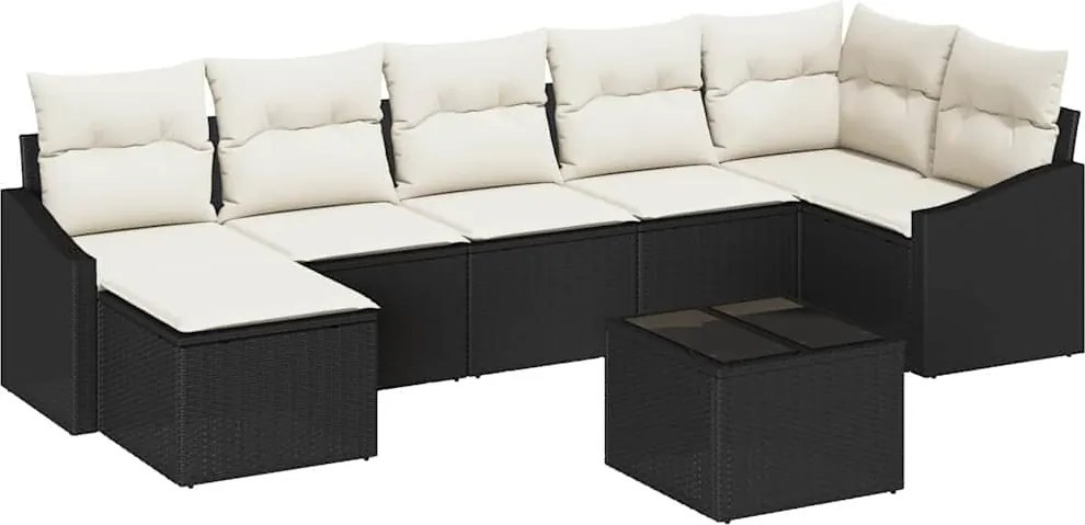 Set pohovek 8 ks Černá polyratan 3346817