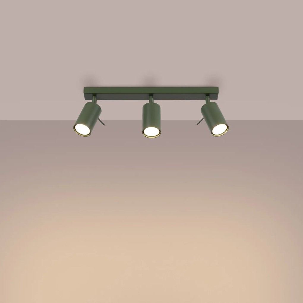 Sollux Lighting Stropní svítidlo RING 3L olivově zelené