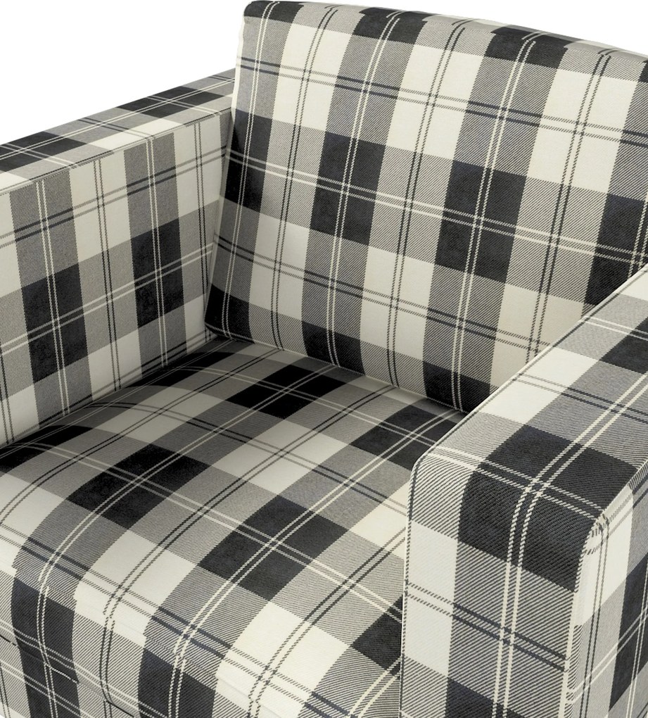Potah na křesko IKEA Karlanda, krátký barva černá látka pletený vzor, vzorované