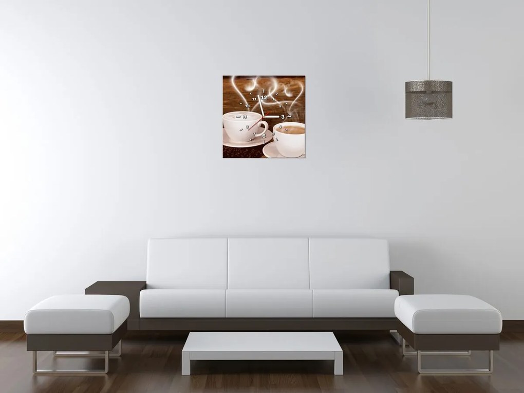 Gario Obraz s hodinami Romantika při kávě Rozměry: 30 x 30 cm