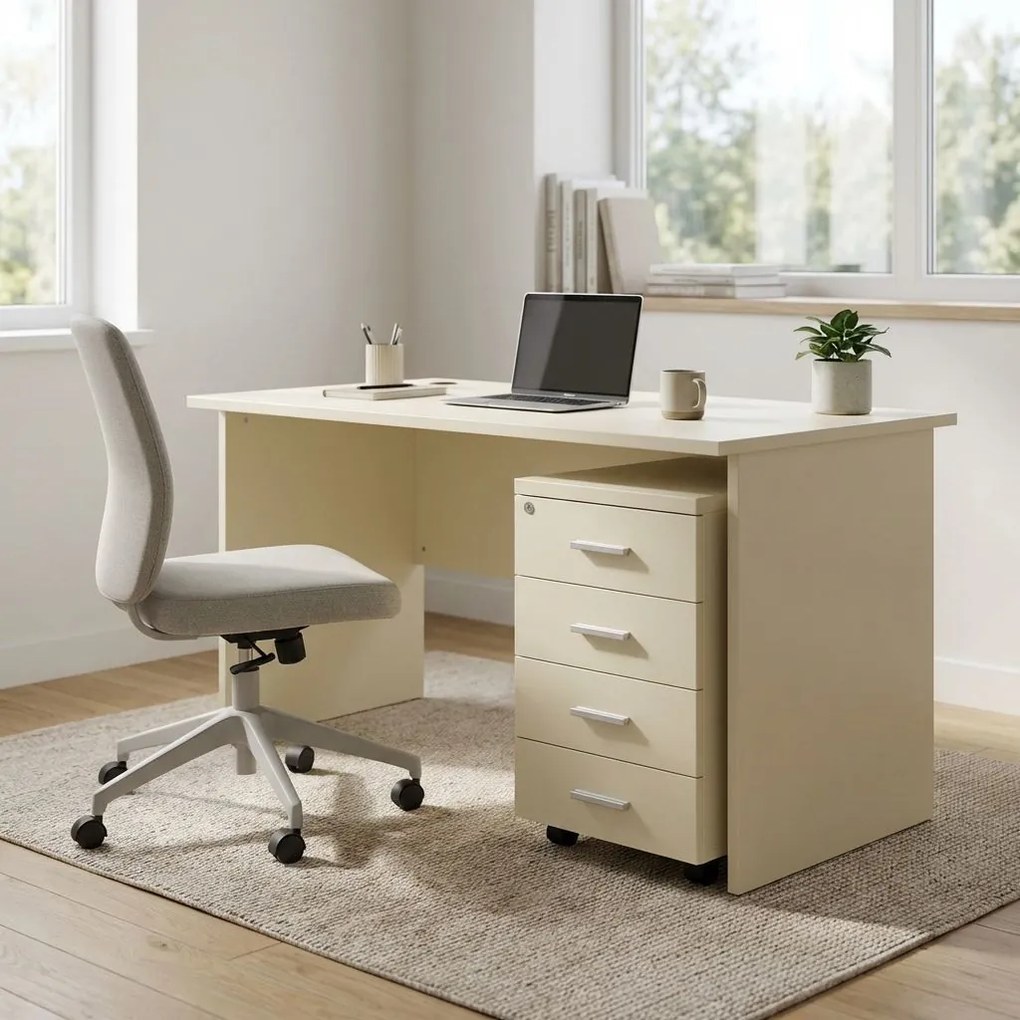Sestava kancelářského nábytku SimpleOffice 1, 140 cm, bříza