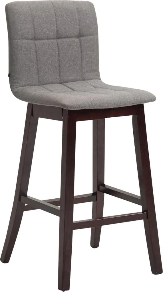 Barová židle Bregenz látka, dřevěné nohy tmavé
