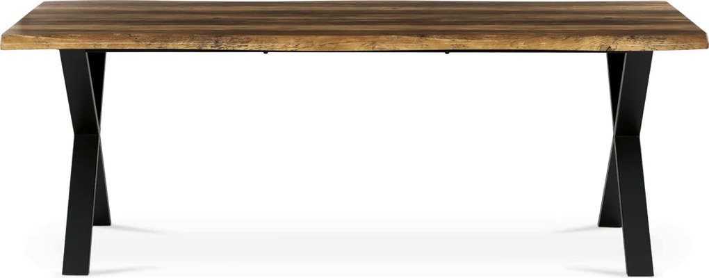 Jídelní stůl MAXIMO - old wood / černé kovové nohy