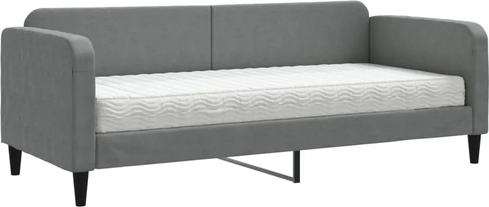 Válenda s matrací tmavě šedá 80 x 200 cm textil 3196794