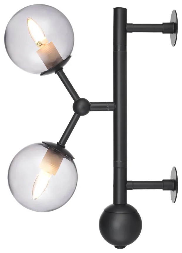 Nástěnná lampa Atom - kouřová
