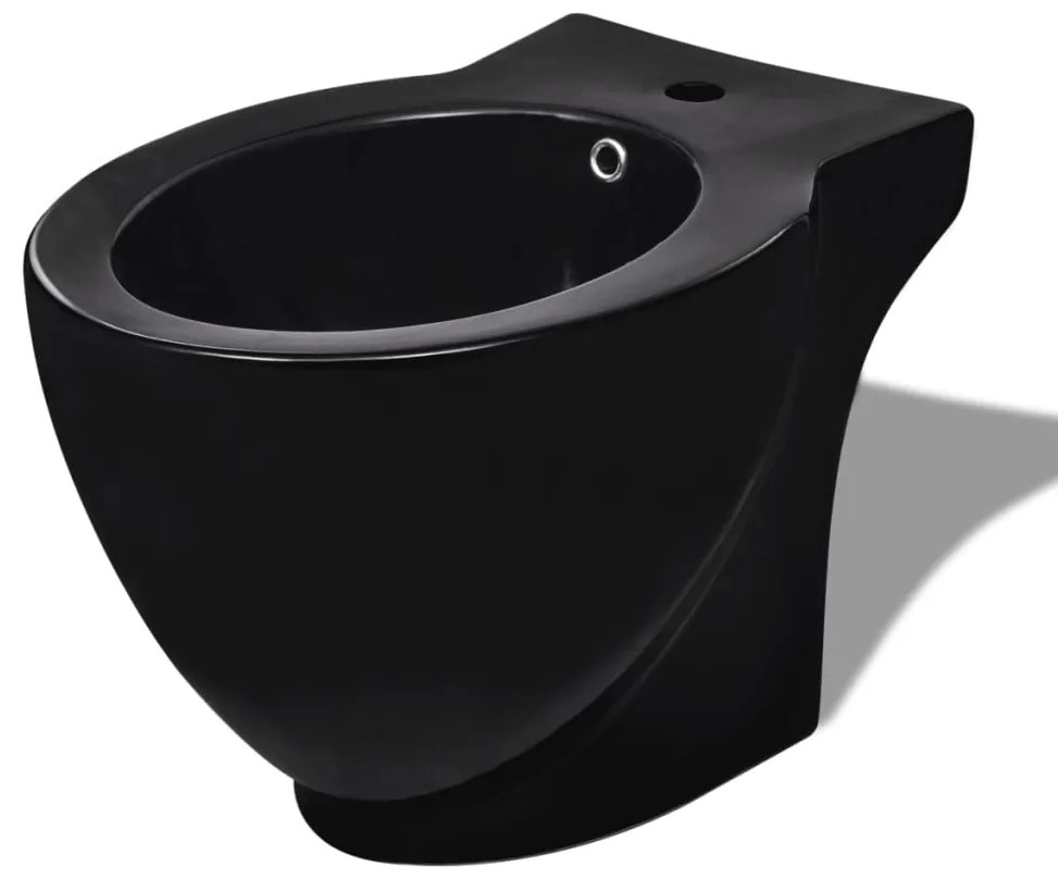 vidaXL Keramické WC a bidet černé