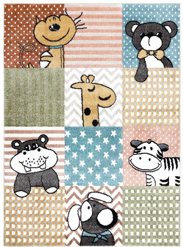 Dywany Łuszczów, Dětský kusový koberec Fun Pets multi, 120x170, vícebarevná, dětský pokoj