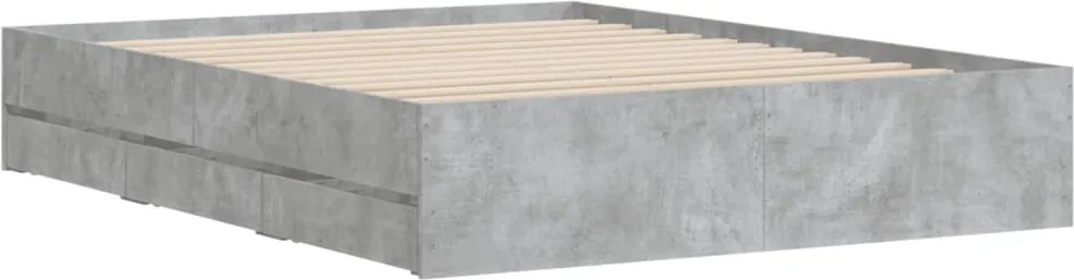 Rám postele se zásuvkami betonově šedý 150 x 200 cm kompozit 3207269