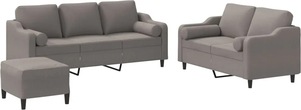 3dílná sedací souprava s polštáři taupe textil 3201865