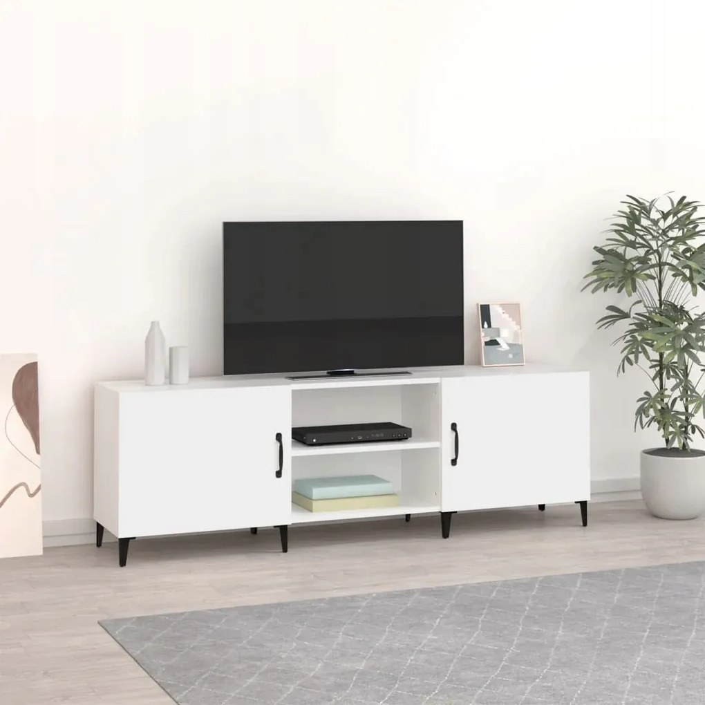 Fionshop 263596281 Tv skříňka bílá 150 x 30 x 50 cm kompozitní dřevo