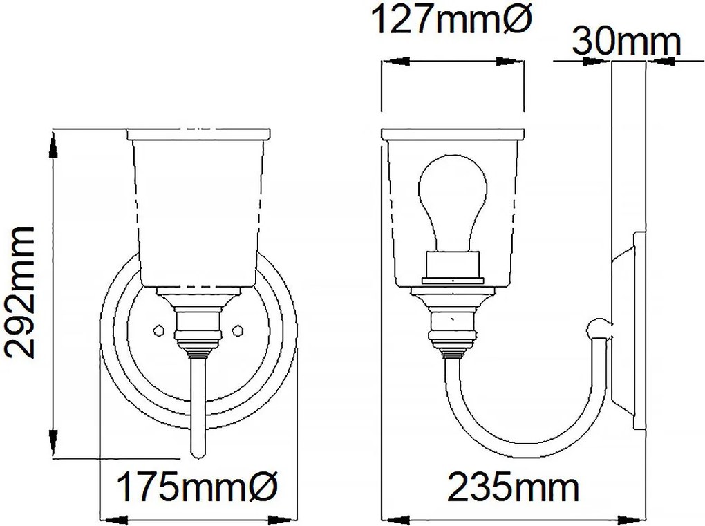Elstead Waverly nástěnné světlo Cín 1x E27