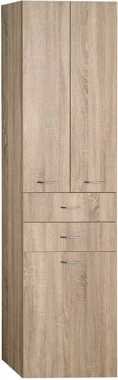 Aqualine Aqualine, ZOJA/KERAMIA FRESH skříňka vysoká s košem 50x184x29cm, dub platin, 51295