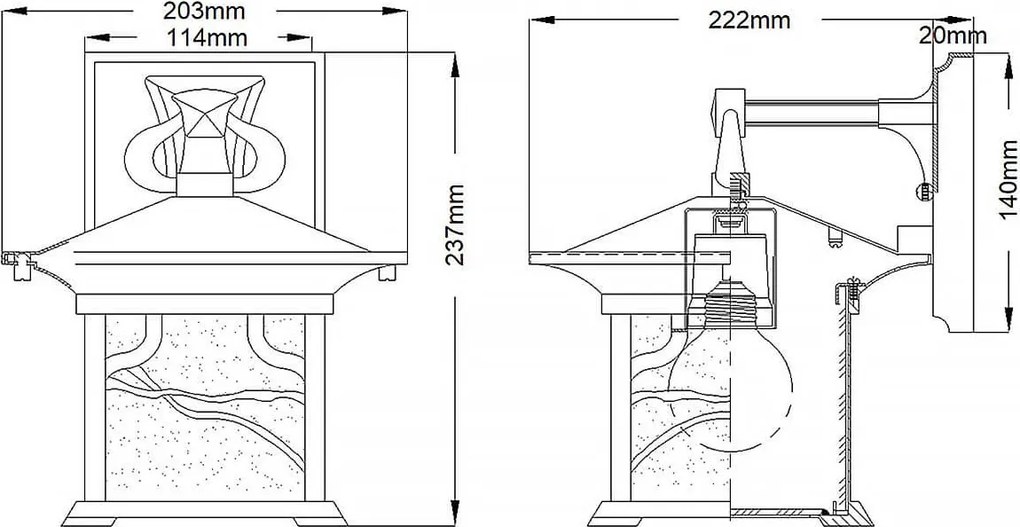 Elstead Venkovní světlo na fasádu MORRIS/výška 23,7 cm/IP44