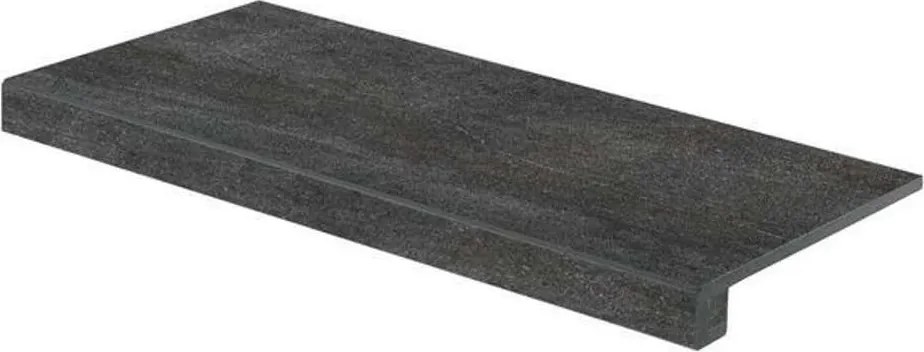RAKO Quarzit - Schodová tvarovka 39,8x79,8 cm, černá DCF84739