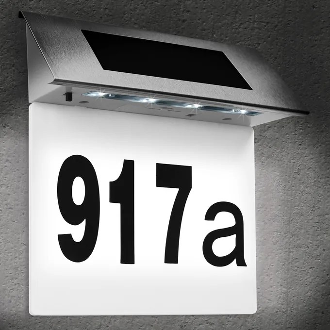 LED solární domovní číslo bílé 105371