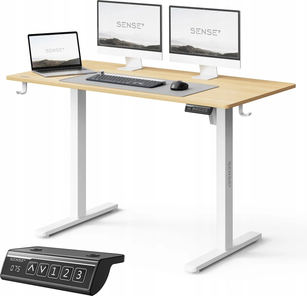 Elektrický Psací Stůl Nastavitelný 120 x 60 cm Regulace výšky 72-118 cm SENSE7