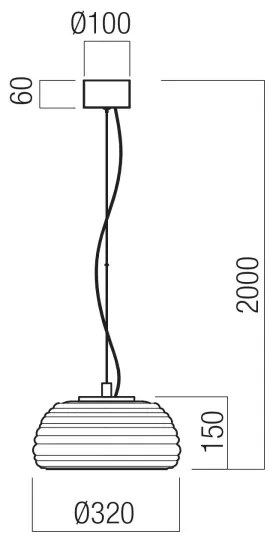 Redo 01-4541 - LED Stmívatelný lustr na lanku ONDULA LED/12W/230V černá/kouřová