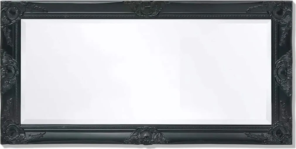Nástěnné zrcadlo barokní styl 100 x 50 cm černé 243682