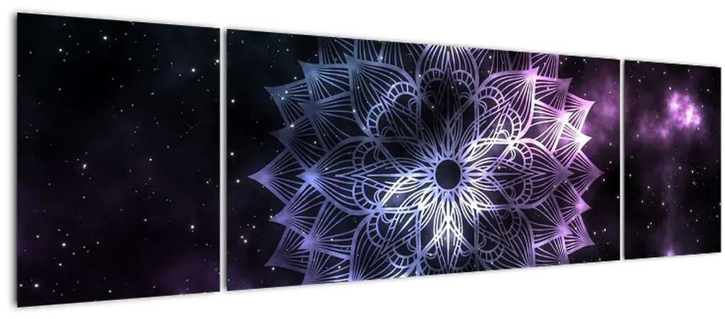 Obraz - Lotusová mandala ve vesmíru (170x50 cm)