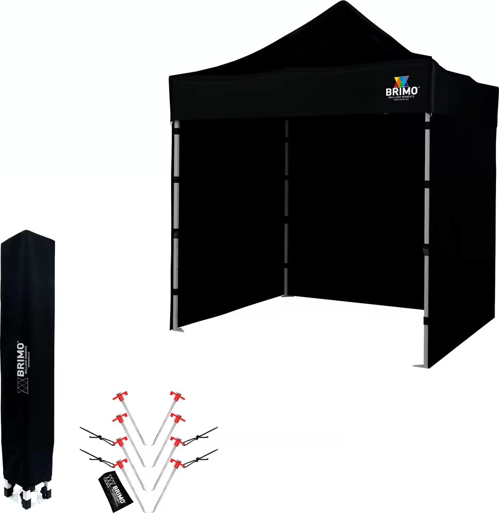 BRIMO Nůžkový párty stan SUPER 2x2 m 3 stěny černý