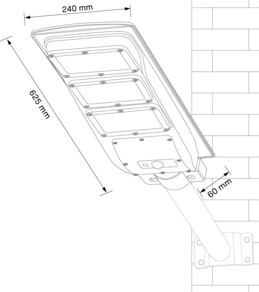 LED Solární pouliční lampa se senzorem STREET LED/10W/3,2V IP65 + DO