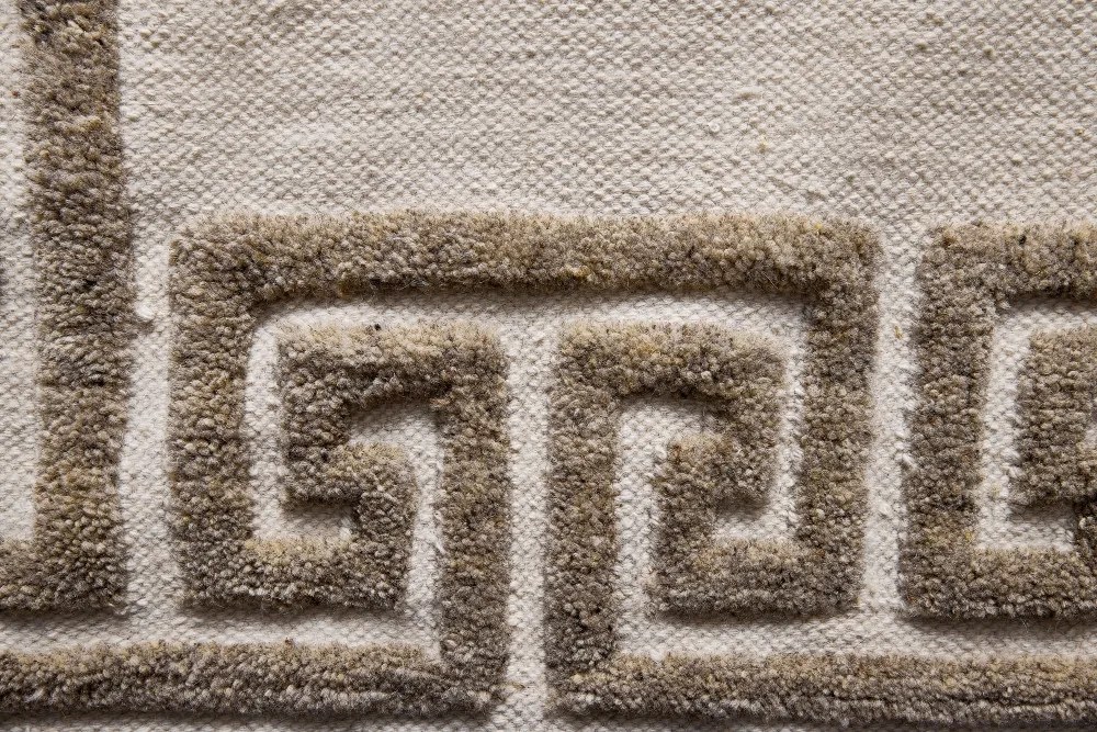 Diamond Carpets koberce Ručně vázaný kusový koberec Greek DESP P86 Ivory White Antique Mud - 240x300 cm
